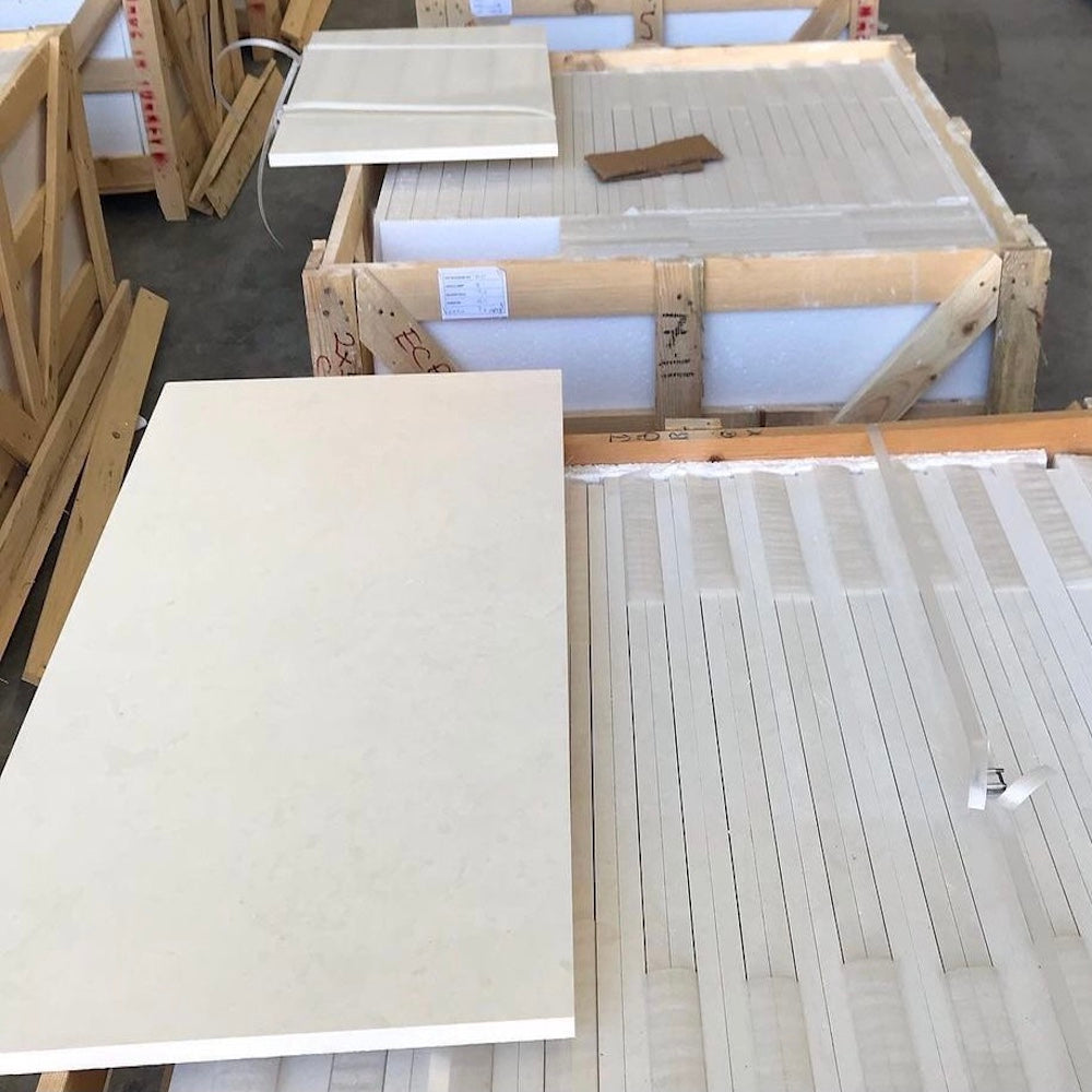 12"x24" White Pearl (Lymra) Limestone Tile HONED)